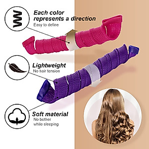 40pcs No Heat Hair Curlers Heatless Spiral Curlers with Styling Hooks 22inch/55cm Magic Hair Rollers No Heat Damage DIY Styling Kit for Women Kids Long Medium Hair
