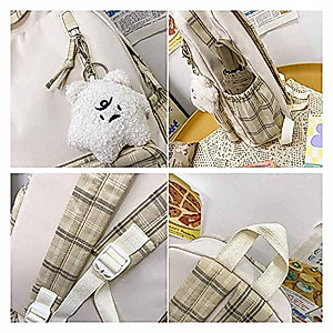 Sage Green Backpack for School Sage Green Backpack for Teen Girls Kawaii Backpack Large-capacity Casual Rucksack (Grey/A)