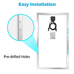 SUNGOLDPOWER 2pcs 100W Solar Panel Monocrystaline Solar Panel Module Grade A Solar Cell,Black,SG200WM