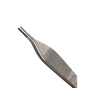German Grade Adson Dressing Forceps Micro 4.75" with Tungsten Carbide Inserts and Gold Handle Premium Dental Instruments Cynamed
