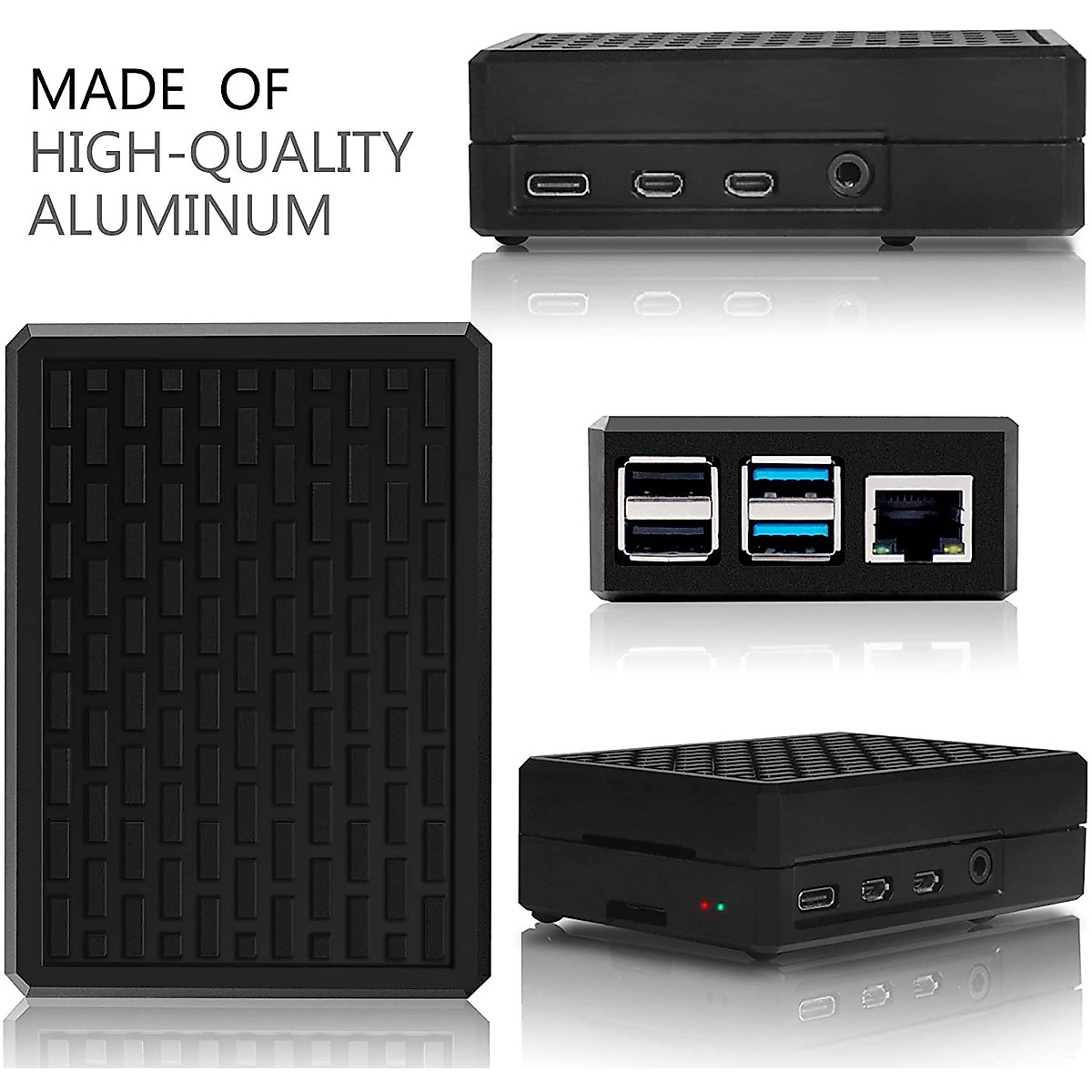 Raspberry Pi 4 Case, Miuzei Aluminiun Raspberry Pi Case Passive Cooling with Heatsink Cooler for Pi 4 Model B 8GB/4GB/2GB