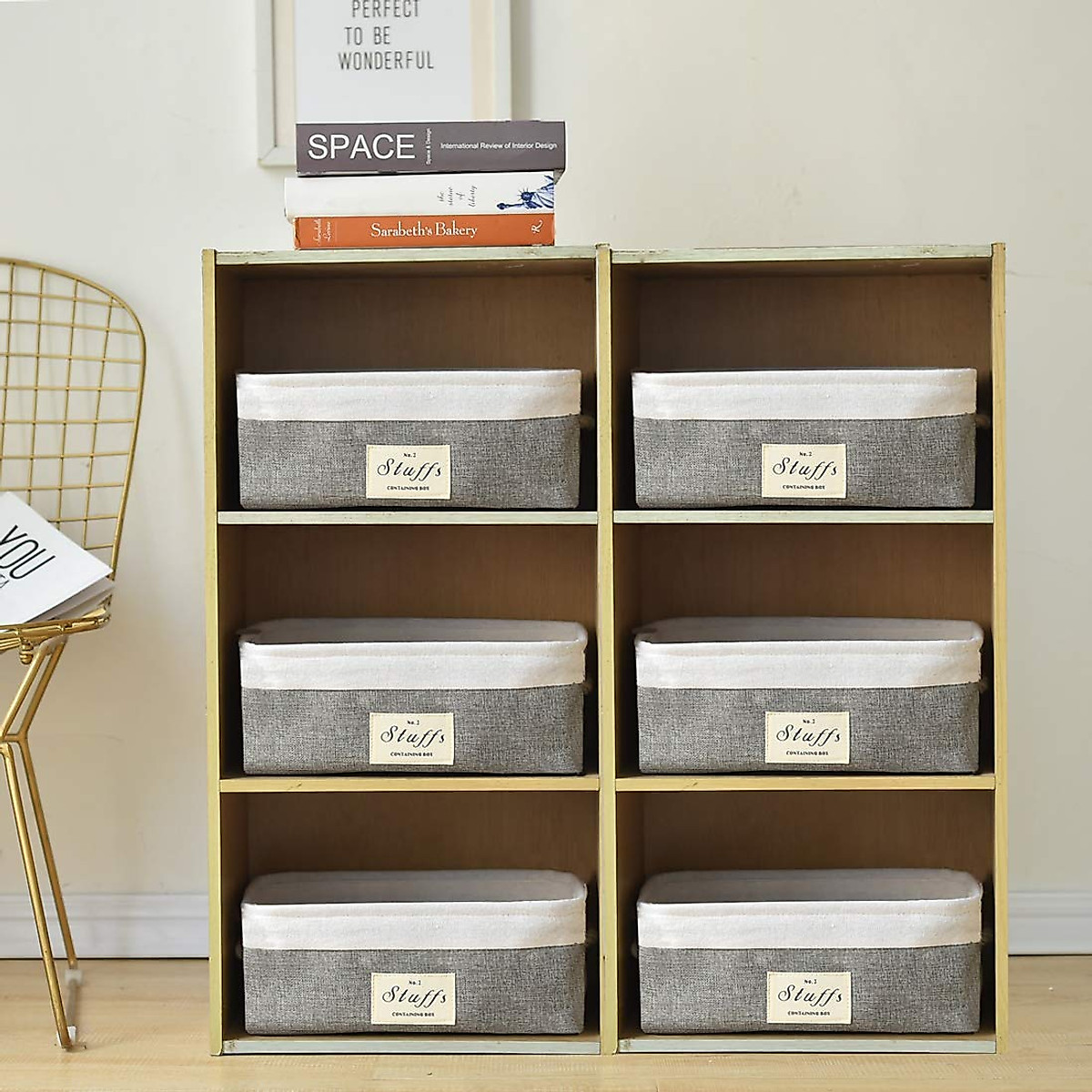 INough Dog Toy Box Gift Basket Pet Supplies Low Storage Basket for Dog Stuff Rectangle Dog Toys Bin Collapsible Small Basket for Closet, Baskets for Organizing Baby Kids (Rectangle)