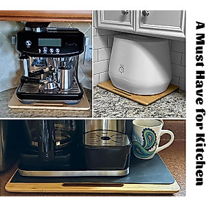 Appliances Slider Mat for Countertop & Under Cabinet,100% Bamboo Sliding Tray for Coffee Pot/Coffeemaker/Ice Maker/Air Fryer/Kitchen Aid Mixer etc,Simple Functional & 360° Easy Moving 16" X 13"in