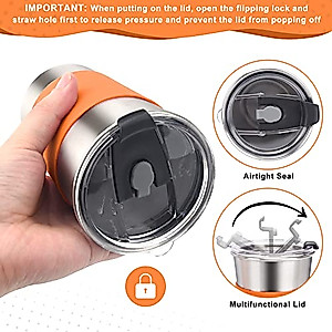 Wownnic Kids Cups with Lid and Straw- 6 Packs 12Oz Stainless Steel Cups for Kids– Leakproof Closed Buckles Kids Tumblers– Comfortable and Safe Sippy Cups- Spill Proof Toddler Cups