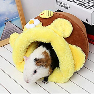 Eurobuy Rabbit Guinea Pig Hamster House Bed Cute Small Animals Pet Fleece Winter Warm Cozy Bed Hedgehog Winter Nest Cage Hamster Accessories