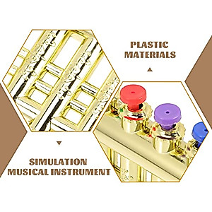 ibasenice Toy Trumpet Kids Trumpet Plastic Trumpet Model Party Noise Maker Musical Instruments Gift Christmas Stocking Stuffers for Boys Girls Golden