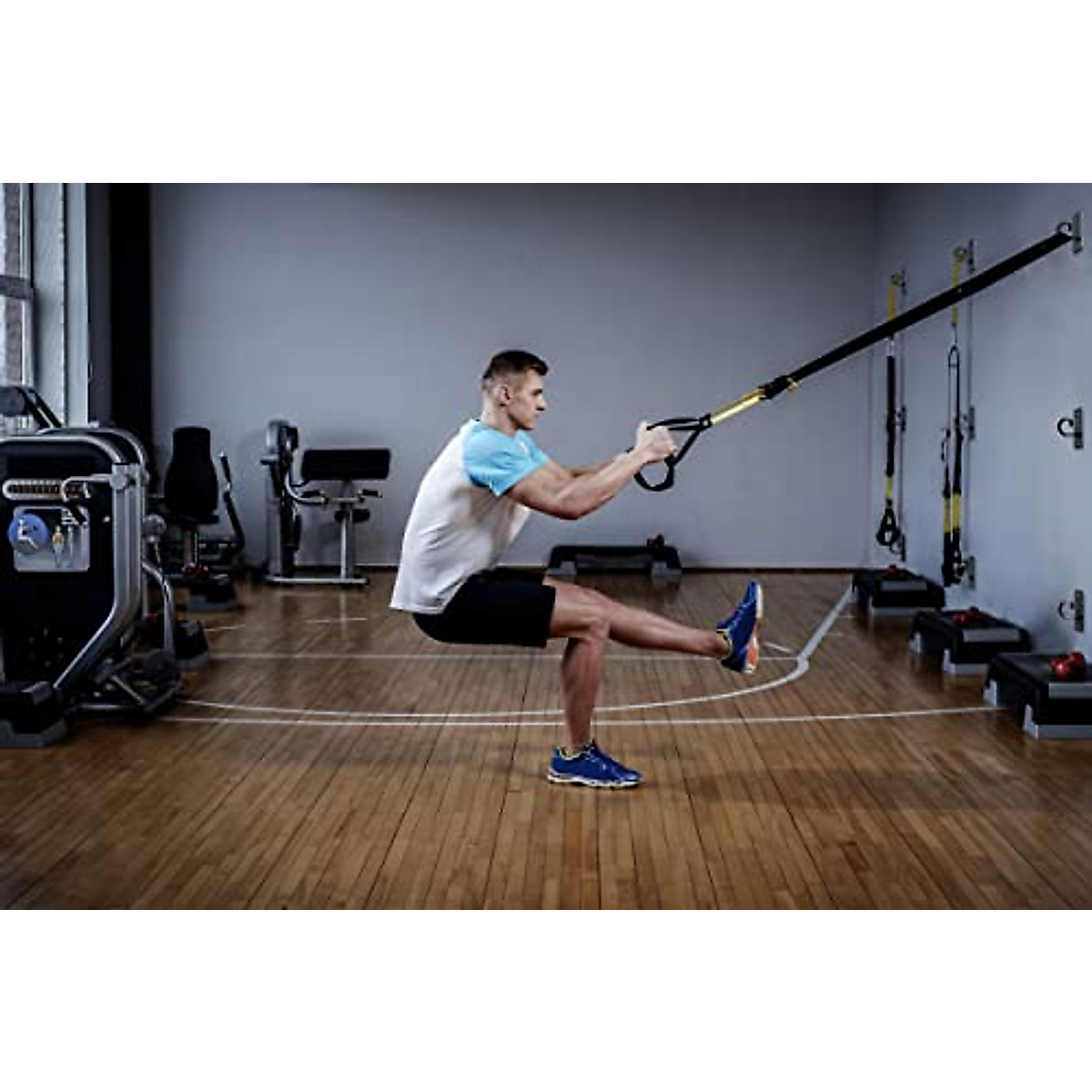 OUUO Wall Mount Workout Anchors for Resistance Bands,Body Weight Straps,Strength Training, Yoga, Home Gym, Physical Therapy Exercise and Closed Loop Bands (Gun-Black)