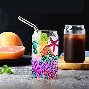 Myhiju UV DTF Cup Wrap Transfer Sticker for Glass Coffee Cups,5 Sheets of Mixed Style UV DTF Transfer Sticker for 16oz Libbey Glass Cups,DIY Waterproof Clear Film Rub on Transfers Stickers Decals.