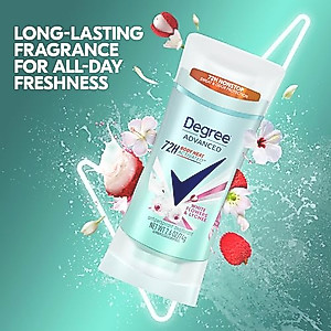 Degree Advanced Protection Antiperspirant Deodorant White Flowers & Lychee for 72-Hour Sweat & Odor Control for Women, with Body Heat Activated Technology, 2.6 oz