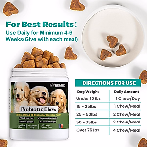 BIGHERO Probiotics for Dogs - Dog Probiotics with Prebiotics and Digestive Enzymes, Support Gut Health, Digestive & Immune Health, Dog Supplement for Diarrhea & Seasonal Allergies-180 Chicken Flavor