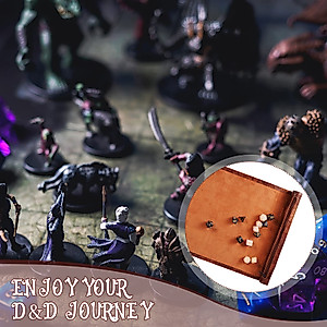 Dice Tray Dice Mat Folding Rolling Mat Dice Scroll Leather Dice Holder Bag Storage Box Compatible with DND RPG Table Game Dice (Brown,1 Piece)