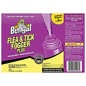 Bengal Flea and Tick Fogger Plus – 3 Pk Odorless Spray Treatment for Home Infestations – 12 Week Insect Killer, 3x2.7 oz