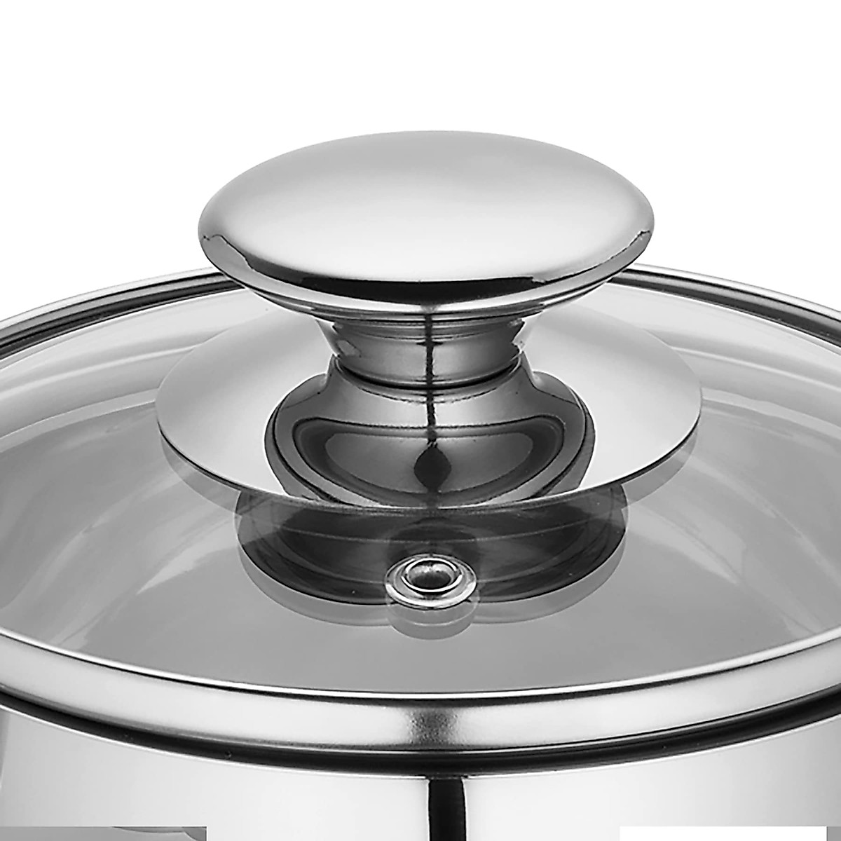 Küchenprofi K2370702812 Mini Stockpot with Glass Lid, 4.75" Diameter, Silver