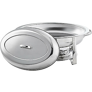 6 Qt. Oval 23 Size Stainless Steel Chrome Accent Chafer Chafing Dish Food warmer buffet set servers and warmers for parties dishes warmers, Silver, (4630246)