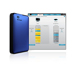 Western Digital My Passport Essential SE 1 TB USB 3.0/2.0 Ultra Portable External Hard Drive (Metallic Blue)