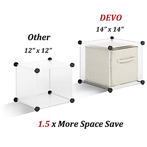 Devo Portable Wardrobe for Hanging Clothes, Cube Storage Organizer, DIY Closet Clothes Plastic Wardrobe for Space Saving (20 Cubes) with Hammer (White)