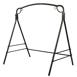 VINGLI Upgraded Metal Porch Swing Stand with Antique Bronze Finish, Heavy Duty 660 LBS Weight Capacity Steel Swing Frame with Extra Side Bars, Powder Coated Hanging Swing Frame Set for Outdoors