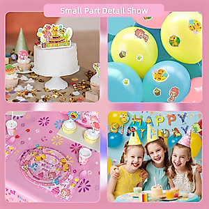 Girls Dinosaur Party Supplies for Pink Dinosaur Birthday Party Balloons Garland Arch Kit with Tablewear & Backdrop 59*40 Inch, 360 PCS Dinosaur Birthday Decorations