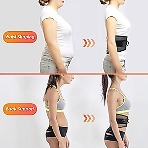 SHTALHST Waist Trainer for Women-Shapewear Wrap Belt,Waist Wraps for Stomach,Waist Belt,Waist Trainer for Women Lower Belly Fat,2023 Powered Row Pulleys Waist Trainer with Protection Gear Black