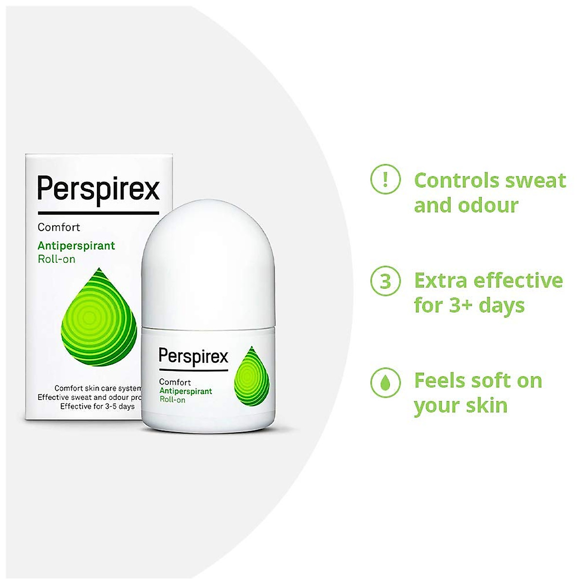 Perspirex Comfort Antiperspirant for Men and Women – Roll On Deodorant for Protection Against Sweat and Odour