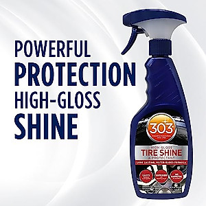 303 High Gloss Tire Shine & Protectant - Long-Lasting, Water-Based Formula - Superior UV Protection - No Harmful Silicones - Prevents Cracking - 16 fl. oz. (30395CSR) Packaging May Vary