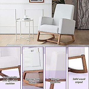 Paddie Rocking Chair Nursery Glider Rocker Chair Tall Back Upholstered Accent Armchair for Living Room Bedroom Office