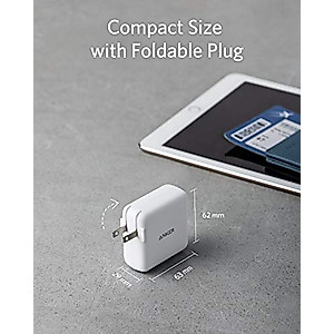 iPhone Charger USB-C, Anker 36W 2-Port PIQ 3.0, PowerPort III Duo Type C Foldable Fast Charger, Power Delivery for iPhone 12/12 Mini/12 Pro/12 Pro Max/11/XR, Galaxy, Pixel, iPad Pro and More