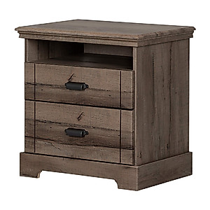 South Shore Avilla 2-Drawer Nightstand, Fall Oak, 17.5 in x 24.5 in x 25 in