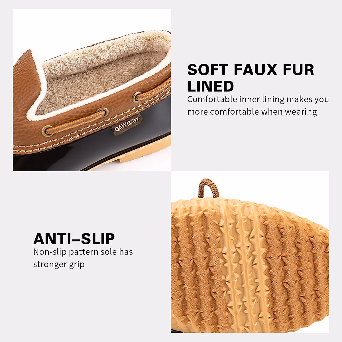 GAWBAW Flat Duck Shoes for Women - Slip On Waterproof Winter Ankle Rain Boots Short Garden Shoes