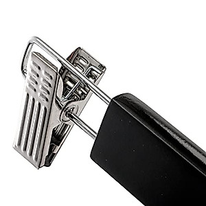 Tosnail 15 Pack 14-Inches Natural Wooden Hangers Skirt Pants Clothes Hangers with Clips Jeans Hangers - Black