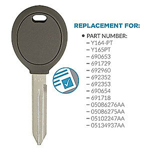 Keyless2Go Replacement for New Uncut Transponder Ignition Car Key Y164