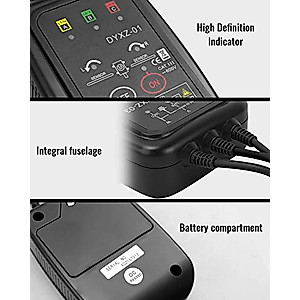 Phase Rotation Meter Non-Contact 3 Phase Motor Rotation Tester AC 70~600V High Magnetic Induction Phase Sequence Detector with 22 Inch Clamp Lead, LED, Carrying Bag Auto Power Off Phase Meter