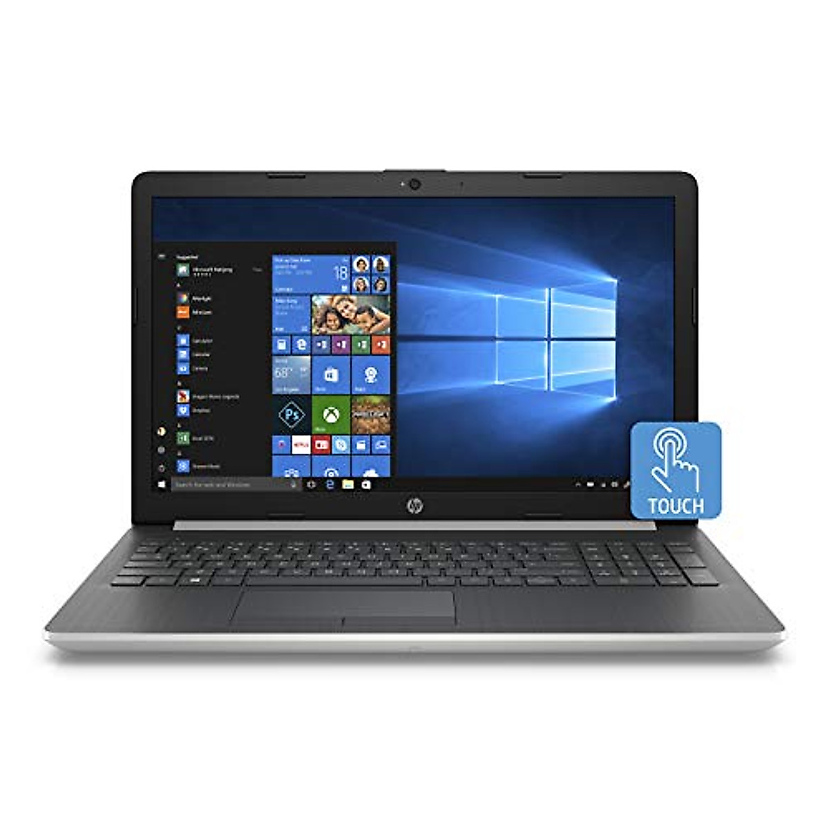 HP 15 Graphite Mist Laptop Touchscreen Intel Core i5-8250U 3.40 GHz 4GB SDRAM + 16GB Intel Optane Memory, 1TB HDD DVD, HD Webcam, Windows 10 (Renewed)