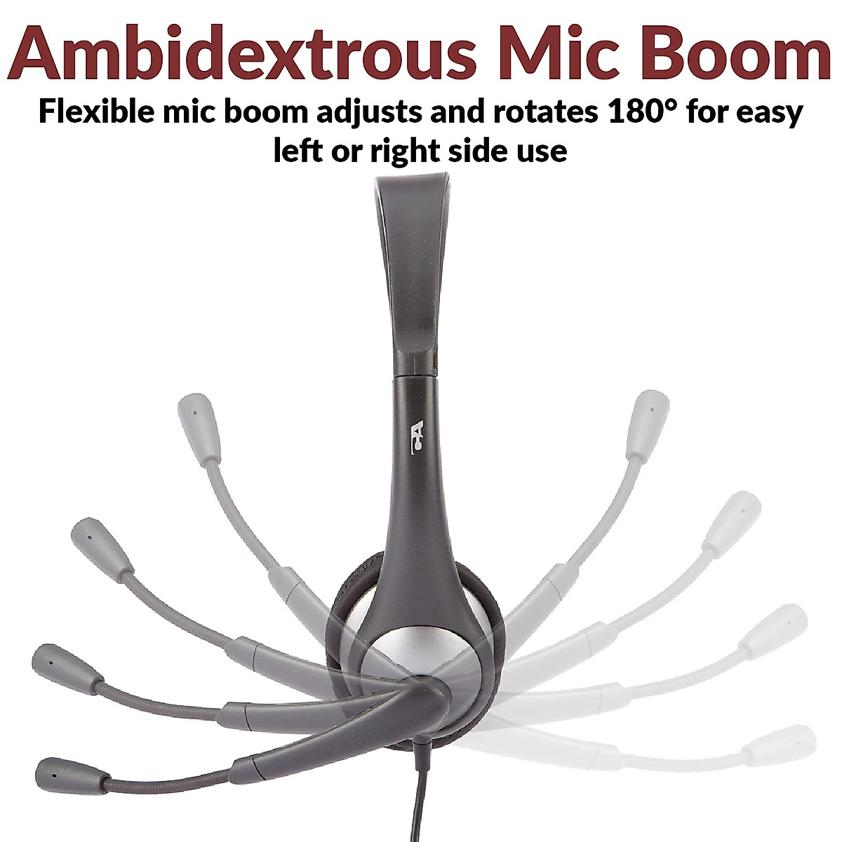 Cyber Acoustics Stereo Headset (AC-204), 3.5mm Stereo & Y-Adapter, Home, K12 School Classroom and Education