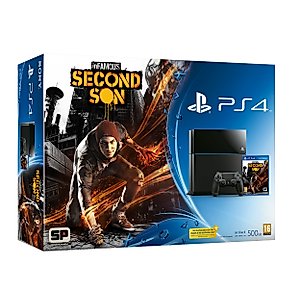 Sony Playstation 4 PS4 500GB Console Black UK InFamous Second Son Bundle