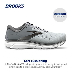 Brooks Men's Dyad 11 Running Shoe - Grey/Black/White - 10 X-Wide