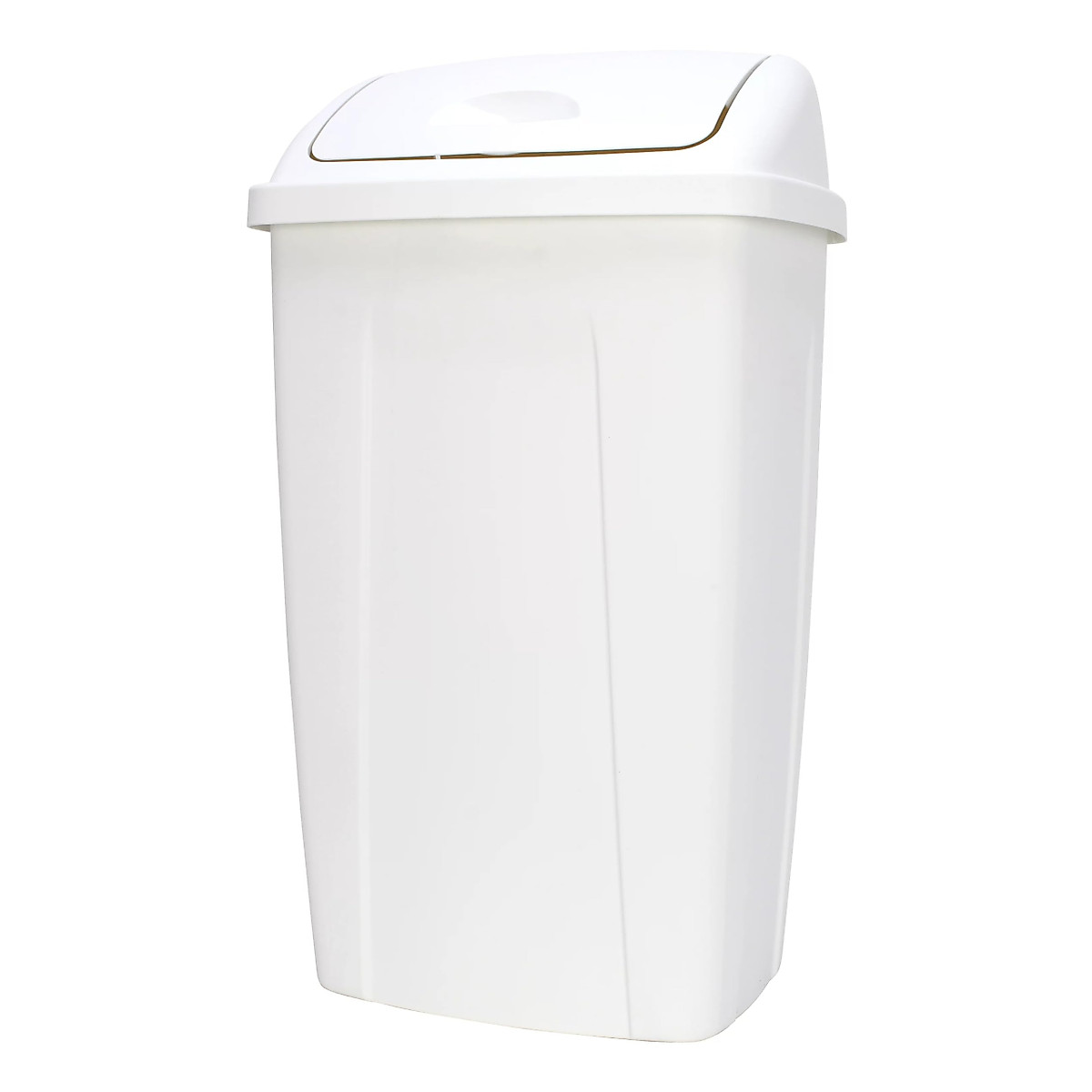 CJLXL 13 Gallon Trash Can, Plastic Swing Top Kitchen Garbage Trash Can (White)