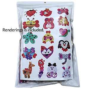 17 Sets Valentine Wood Painting Craft Kits Wooden Heart Animal Ornaments Art Sets DIY Wood Heart Dog Cat Butterfly Fish Bee Owl Dog Llama Creativity Decorations for Kids Valentine Spring Party Favors