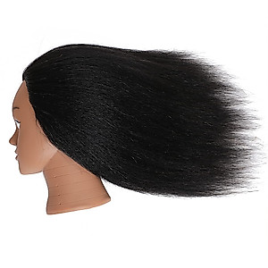 "N/A" Mannequin Head Human Hair 100% Real Hair Mannequin Head Doll Head for Hairdresser Practice Styling Cosmetology Manikin Head Hair with Free Clamp Stand (14 inch, D-L)