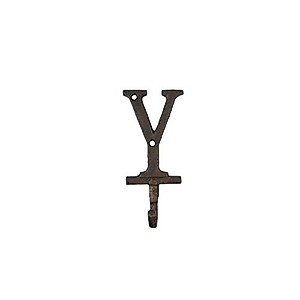 Handcrafted Nautical Decor Rustic Copper Cast Iron Letter Y Alphabet Wall Hook 6"