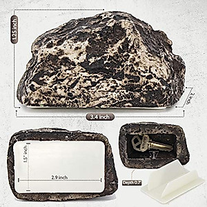 RamPro Hide-a-Spare-Key Fake Rock - Looks & Feels Like Real Stone - Safe for Outdoor Garden or Yard, Geocaching (1)