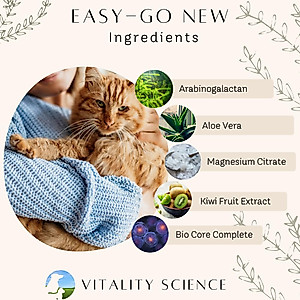 Vitality Science Easy-Go Supplement for Cats and Dogs | Supports Normal Bowel Function | Relieves Constipation | Promotes Healthy Digestive System | Easy Digest | 100% Natural & Additive Free (215g)