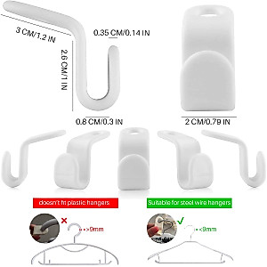 40PCS Clothes Hanger Connector Hooks, Cascading Clothes Hangers for Heavy Duty Space Saving Cascading Connection Hooks with 10 Pieces Clothing Size Dividers Hangers Closet Dividers for Clothes Closet