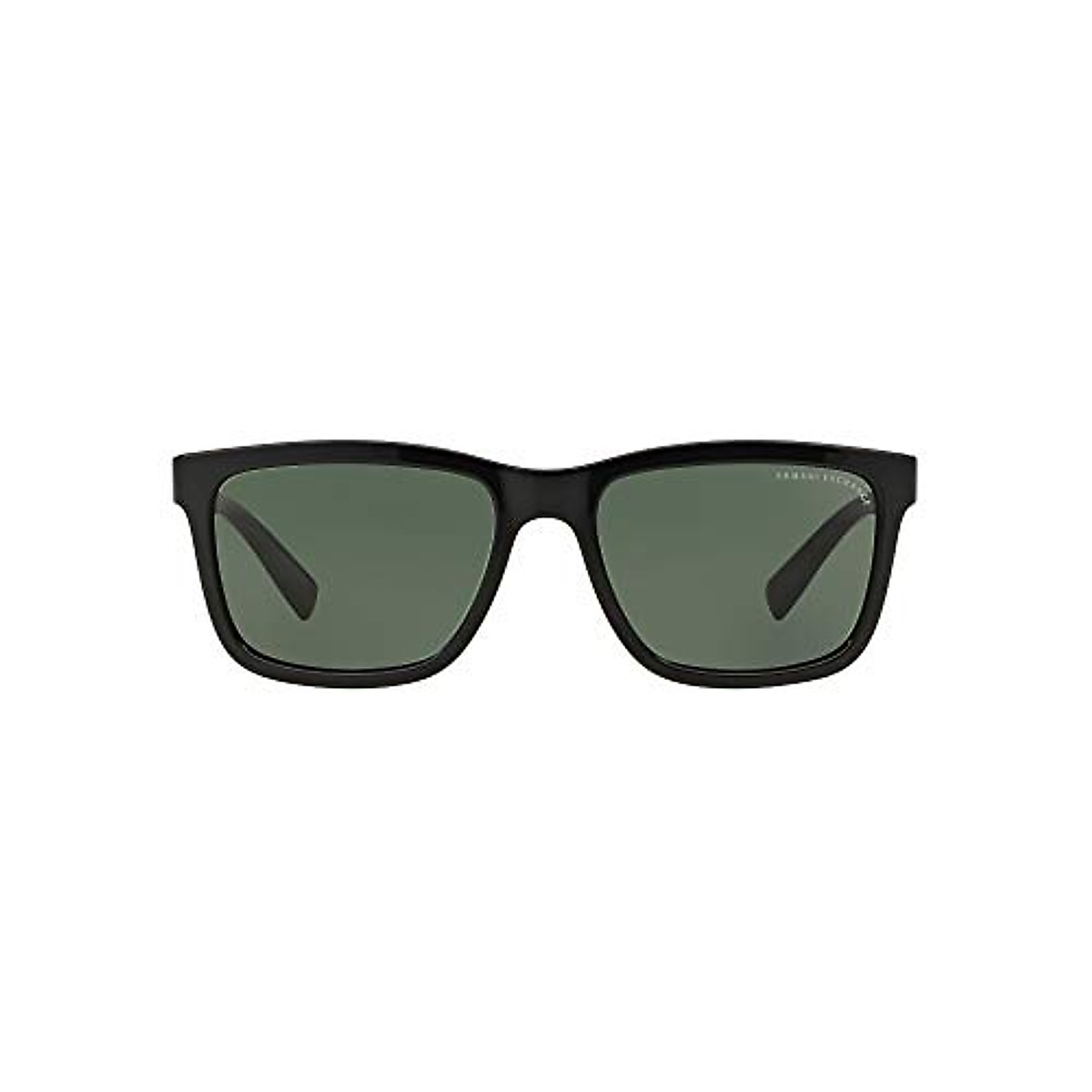 A|X ARMANI EXCHANGE Men's AX4045S Rectangular Sunglasses, Shiny Black/Green, 56 mm