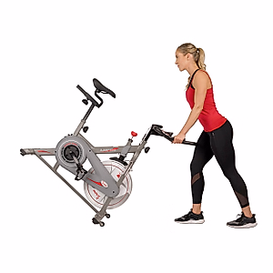 Sunny Health & Fitness Synergy Exercise Bike with 30LB Flywheel, Silent Belt Drive & Magnetic Resistance, Indoor Bicycle with 275 LB User Weight Capacity, Tablet Mount, Adjustable Seats – SF-B1879