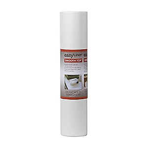 Smooth Top EasyLiner for Cabinets & Drawers - Easy to Install & Cut to Fit - Shelf Paper & Drawer Liner for Ktichen & Pantry - Non Adhesive - Non Slip Shelf Liner - 20 in. x 24ft. - White