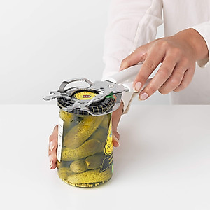 Brabantia Tasty+ Universal Can, Jar, Bottle Opener (Light Grey) Easy to use, Unscrews Small or Large Caps, Tops Lids