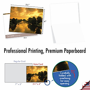 The Best Card Company - 20 Landscape Nature Note Cards Blank (4 x 5.12 Inch) (10 Designs, 2 Each) - Sun Settings AM1740OCB-B2x10