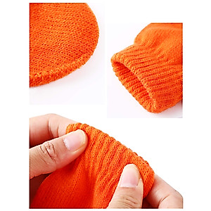 6 Pairs Winter Warm Knitted Mittens Gloves Stretch Mittens for Christmas Party Kids Toddler Supplies (Gray, Orange, Purple, Royal Blue, Blue, Rosy)