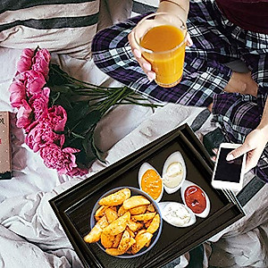 Set of 3 Wooden Serving Trays,Large Serving Trays,Serving Trays for Eating,Serving Tray with Handles,Breakfast Trays,Food Trays,Serving Tray for Ottomans